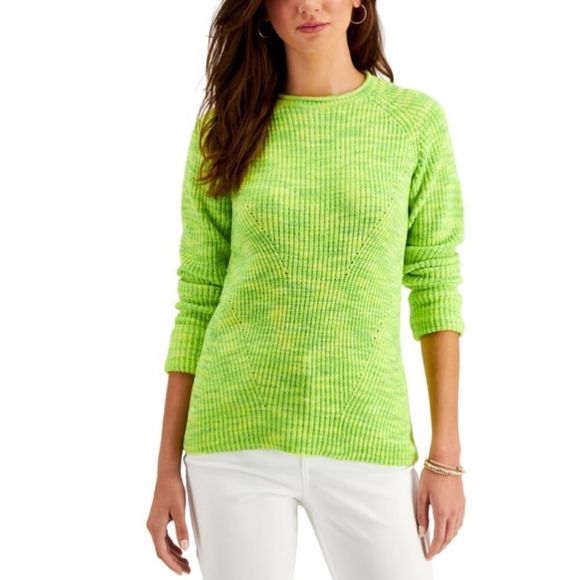 Style & Co. | Sweaters | Nwt Style Cospacedyedlime Green Sweater Szl ...